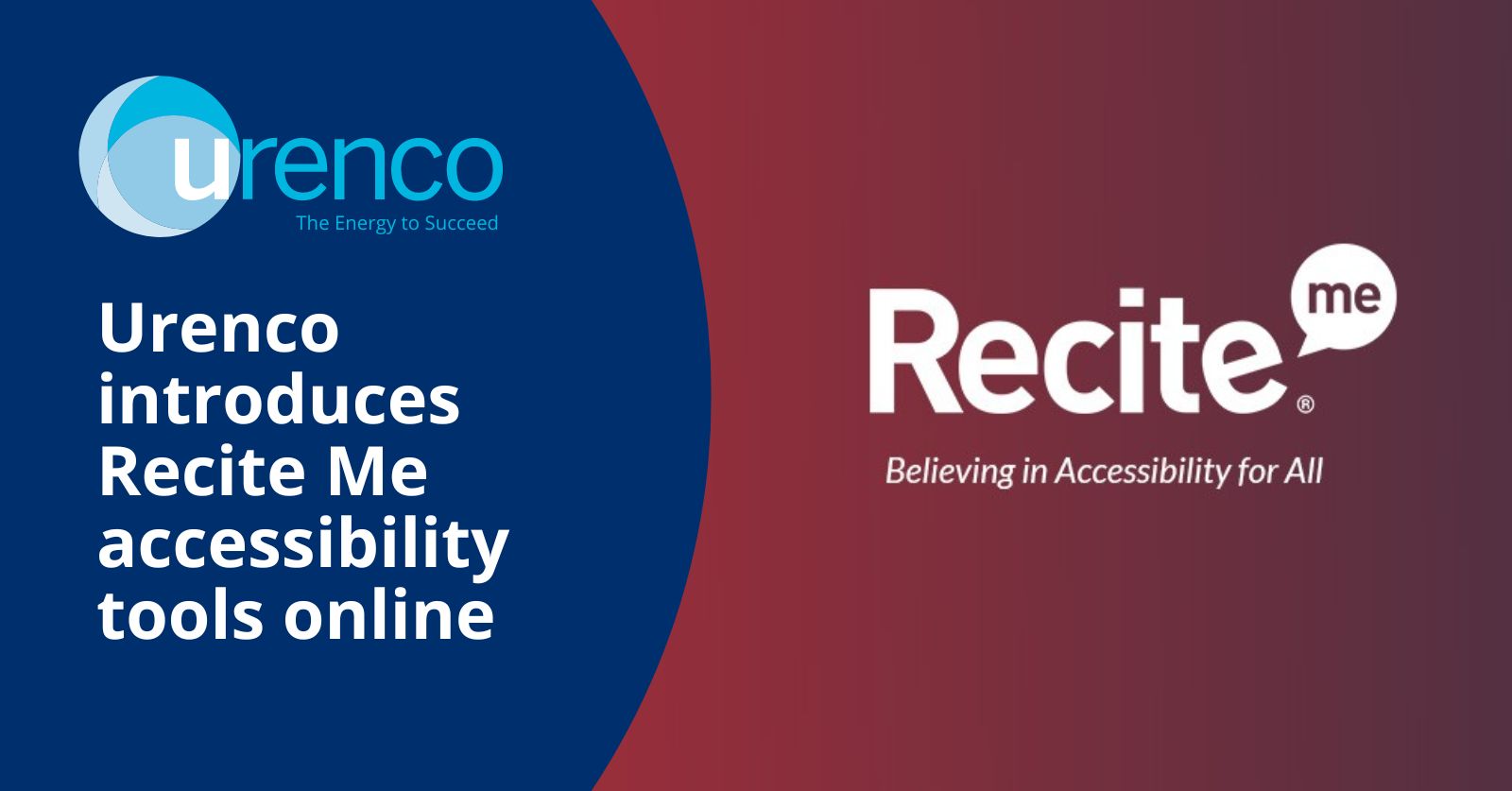 Urenco introduces Recite Me accessibility tools online | News | Urenco